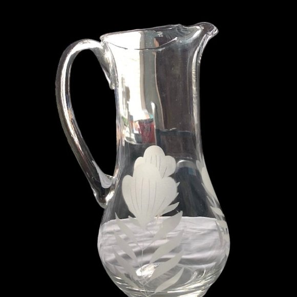 Princess House | Dining | Princess House Floral Etched Tall Pitcher ...